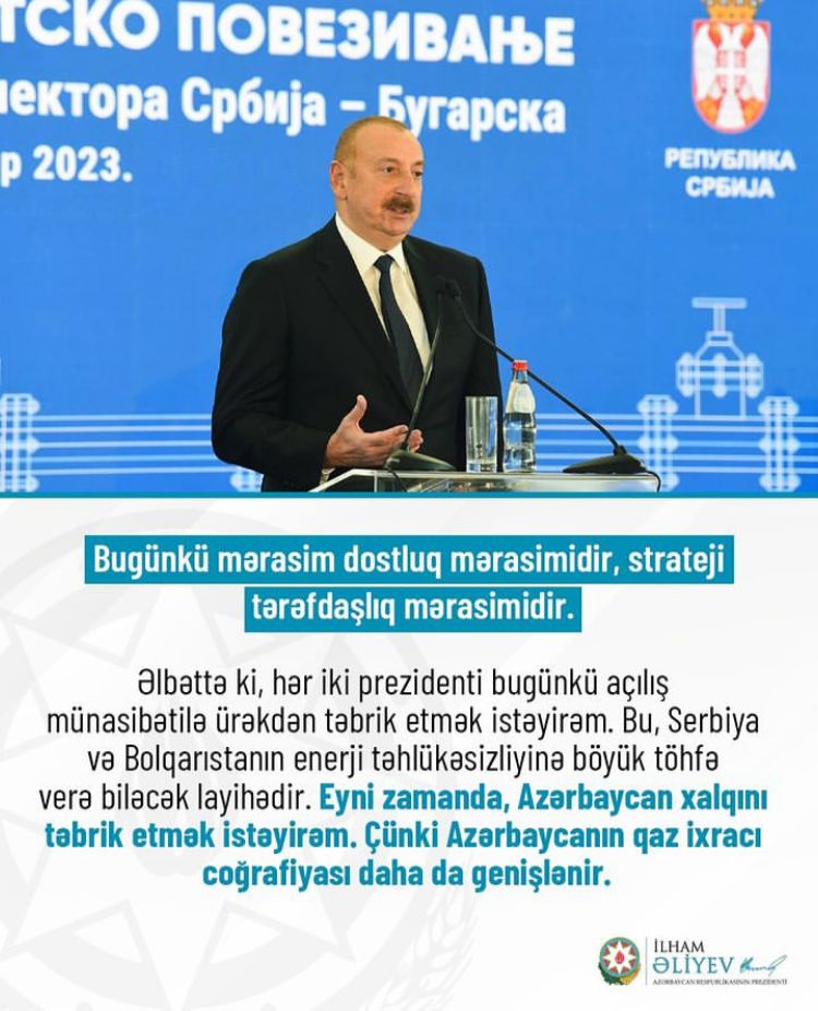 Azərbaycan etibarlı tərəfdaş, dostluq əlaqələrinə həmişə sadiqdir ...